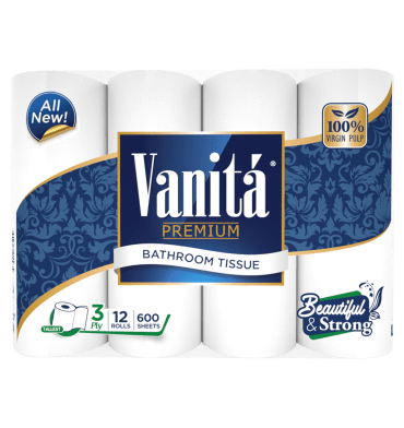 Vanita Bathroom Tissue 3 Ply 12 Rolls | Quanta Paper Corporation