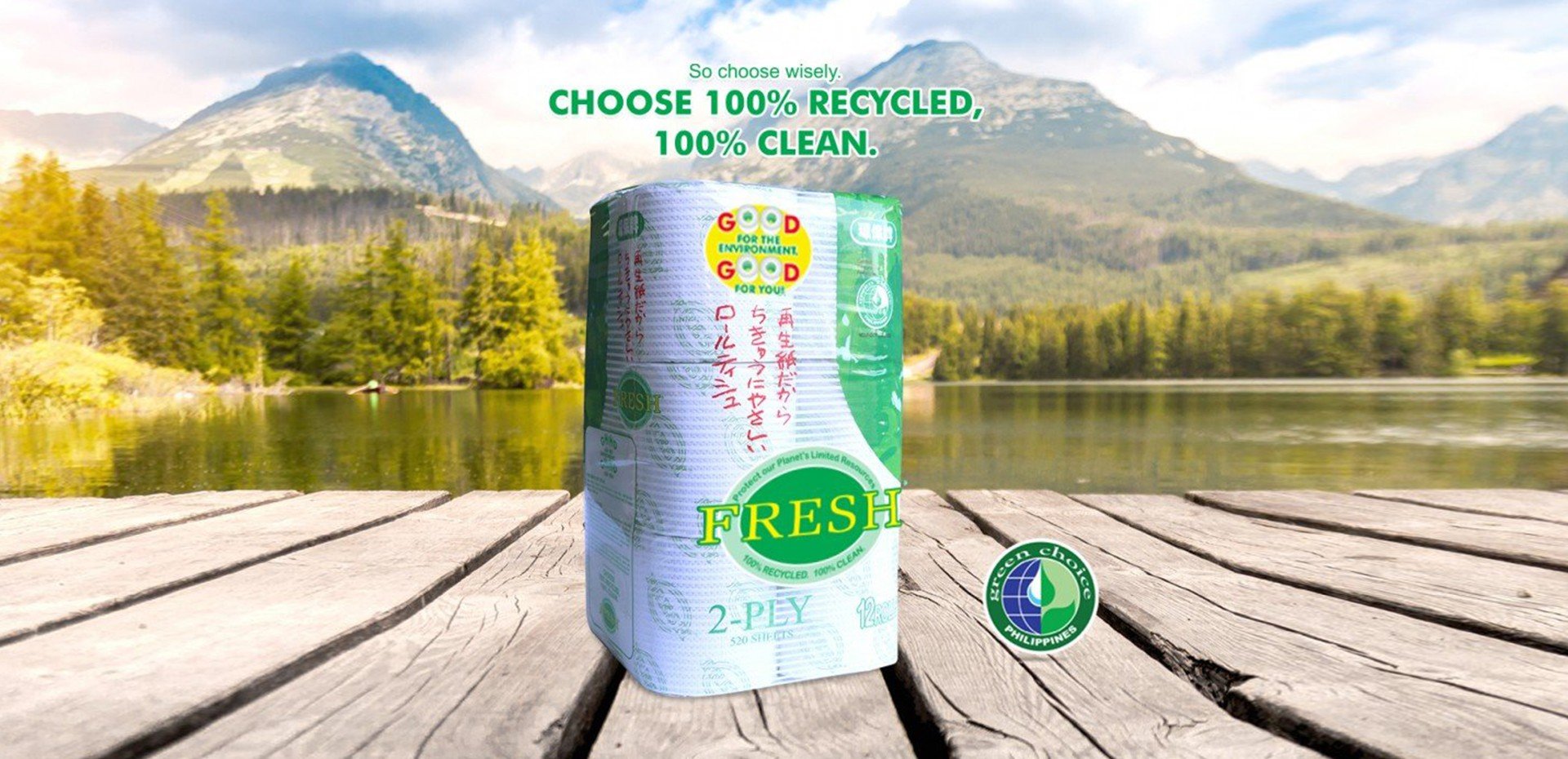 Fresh Bathroom Tissue Jumbo Pack 2 Ply 12 Rolls | Quanta Paper Corporation